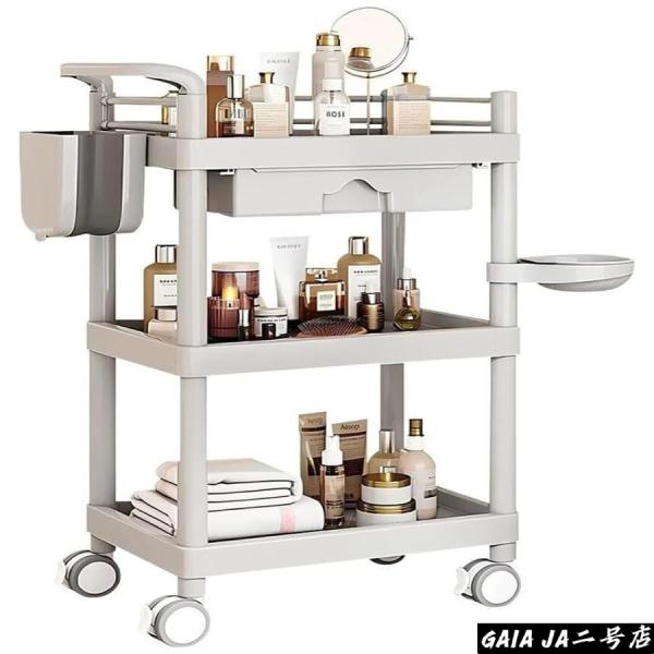 【柔軟で調整可能なデザイン】ゴミ箱と水入れの高さは必要に応じて調整でき、さまざまな作業シーンに適しています。また、キッチンやバスルームなど、さまざまなスペースに適した多目的カートとしても使用できます。レベルは使用ニーズに応じて調整することも...