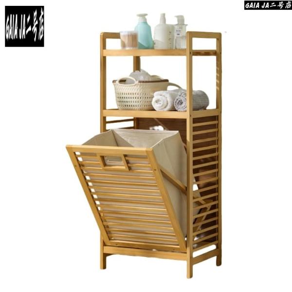 【天然楠竹製・通気性よい】 本体には丈夫で環境に優しい楠竹を使用。ナチュラルな風合いでインテリアに馴染みやすく、通気性も良いため、湿気や臭いがこもりにくく、衣類の衛生管理にも最適です。【大容量バスケットでたっぷり収納】 下段のランドリーバス...