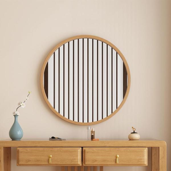 この木製ミラーは美しい外観を持ち、丸い形をしているので、キッチン、リビングルーム、バスルーム、寝室に飾るのに最適です。3MM高精細フロート銅フリーシルバーミラーを使用、高光沢、鮮明な画像、変形なし、安全で防爆ミラー、割れたときに破片が飛散し...