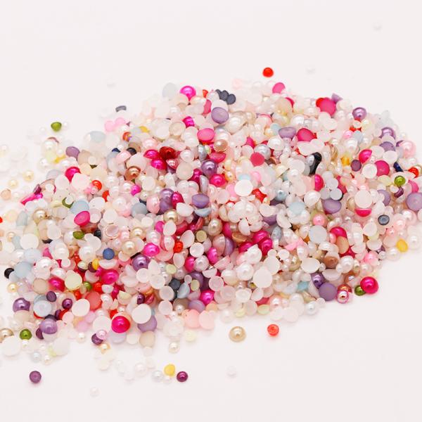 商品名:半丸パール　丸ポこ　3サイズ多色ミックス  gaikicraftお問い合わせ番号(商品管理番号)：「L1426」この商品は即納商品です、商品の発送は当営業日もしくは翌営業日になります。 (イベント開催後、お客様からのご注文が込み合う...