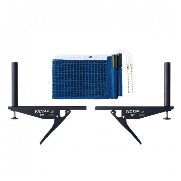 【日本卓球協会(JTTA)公認サポート＆ネット（サポートのみITTF公認品）】サポート/スチール、ネット（ネットメッシュ/ポリエステル・ホワイトテープ/綿）・Spec：スプリング式　サポートに差し込み式ネット【サポート取付部】天板の厚さ3c...