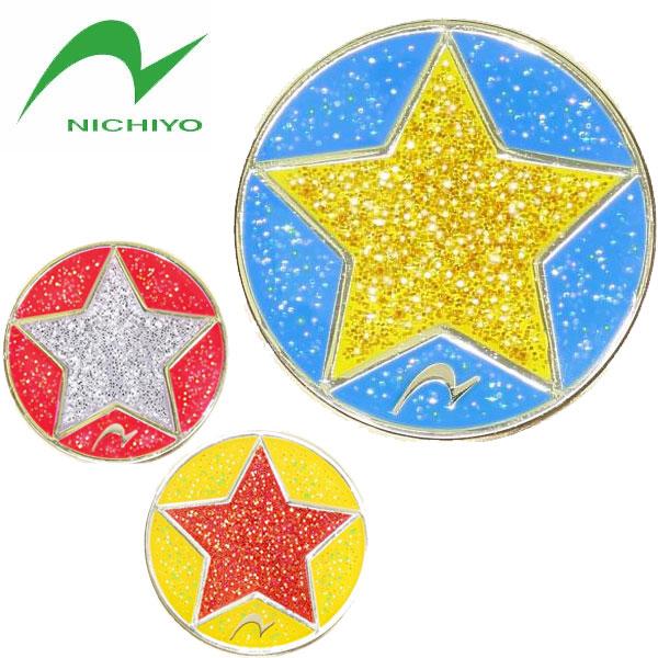 シンプルだけどしっかり目立つ！キラッと輝く星デザイン。サイズ直径22mm生産国中国