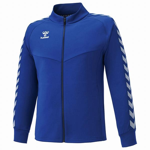 チーム対応のウォームアップジャケット。両腕のシェブロンラインはテープ仕様。トレーニングシャツ●素材ポリエステル92％・ポリウレタン8％●サイズSS〜XO4●カラー(20)レッド，(26)クラレット，(63)ロイヤルブルー，(71)インディゴ...