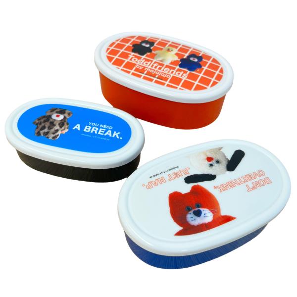 大小3つで使い方いろいろ！シール容器３Ｐセット。大きさが違う３つの入れ物の用途はお弁当のごはん、おかず、果物と用途は多数です。使用した後も入れ子式なのでコンパクトに持ち運びができます。パッキンが無いからお手入れも簡単。フタを外して電子レンジ...