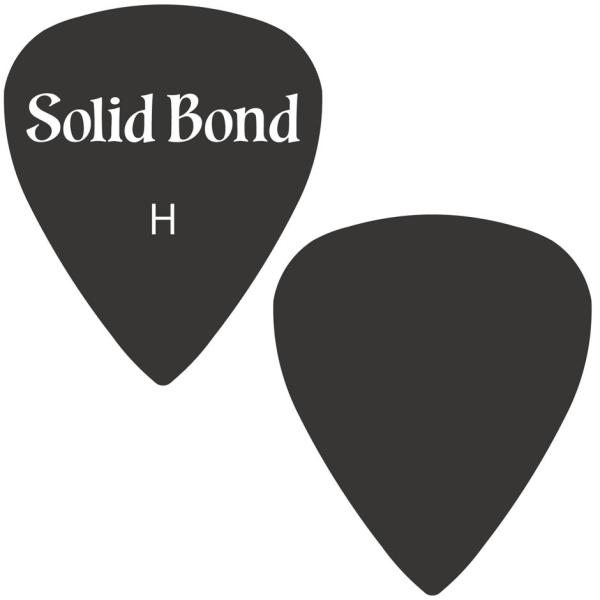 Solid Bondのロゴがデザインされたティアドロップ・タイプのピックです。ポリアセタール素材のブラック・カラーで、硬さ(厚さ)はHeavy (1.0mm)となっています。