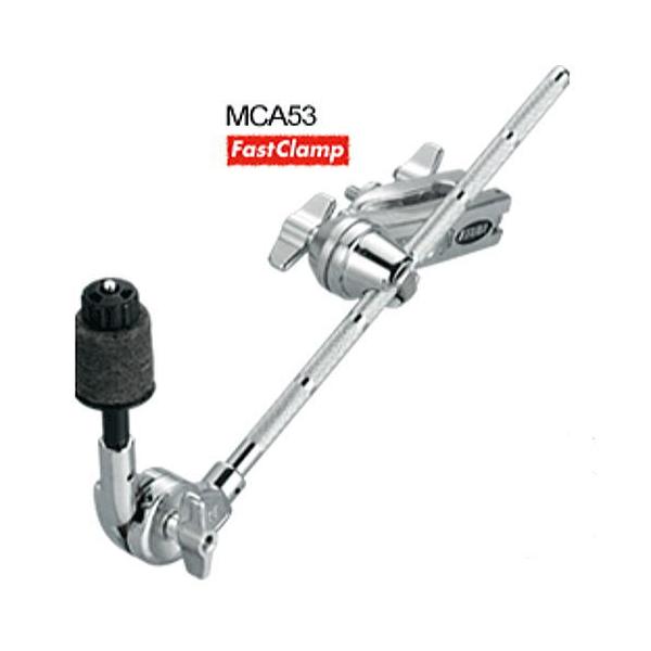 MCA63ENの思想を受け継いだ簡易版アタッチメント。 パイプ径19.1mm〜28.6mmのスタンドに取り付けて、シンバルをセッティング出来ます。