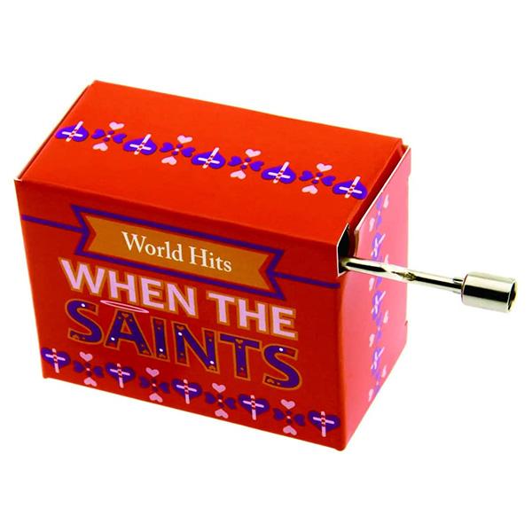 手回しオルゴール曲：聖者の行進(When The Saints Go Marching In)箱サイズ：6 × 4.5 × 3 cm、ハンドル長さ：2cmドイツ製