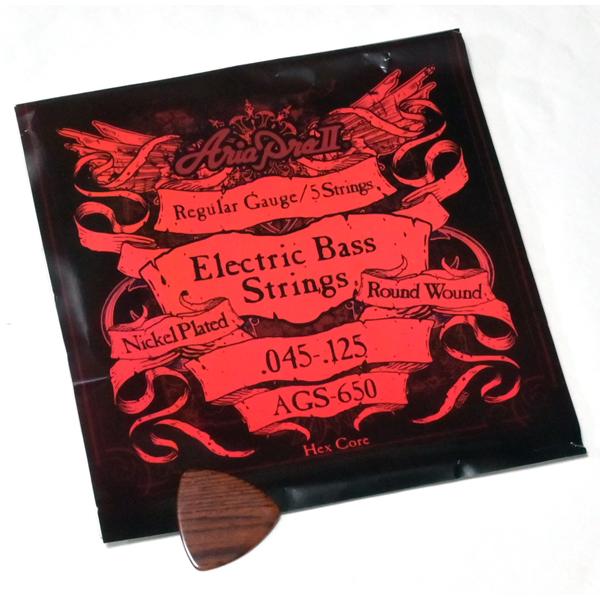 AriaproII アリアプロII ロングスケール  5弦ベース弦AGS-650 / Regular Gauge / Hex Core / Nickel Plated Round Wound ピック弾きベースプレーヤー大好き「オニギリ」ピッ...