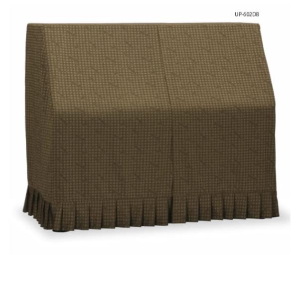 アップライトピアノカバー ■品質／ポリエステル100％■カラー／ダークブラウン■生地／犬楽器柄ジャガード織　鍵盤ダックス　木琴プードル　　椅子カバーは別売りSサイズ 間口149〜153奥行き59〜62高さ118〜123天板奥行き33.5〜3...