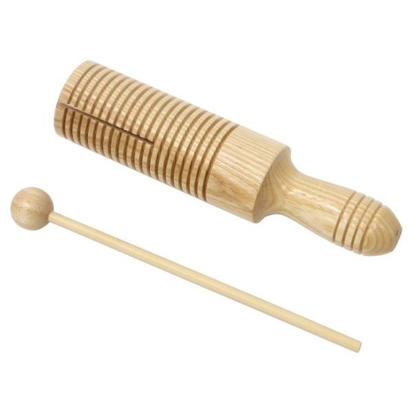 付属のビーターで叩いて“カンカンッ"というリズムを刻む他、凸凹をけずることでギロとしても演奏できます。 ギロでの演奏時は、付属のビーターのヘッド部分と柄の部分では異なる雰囲気の音色を出せます。・サイズ:約217×φ47(mm)・本体重量:約...