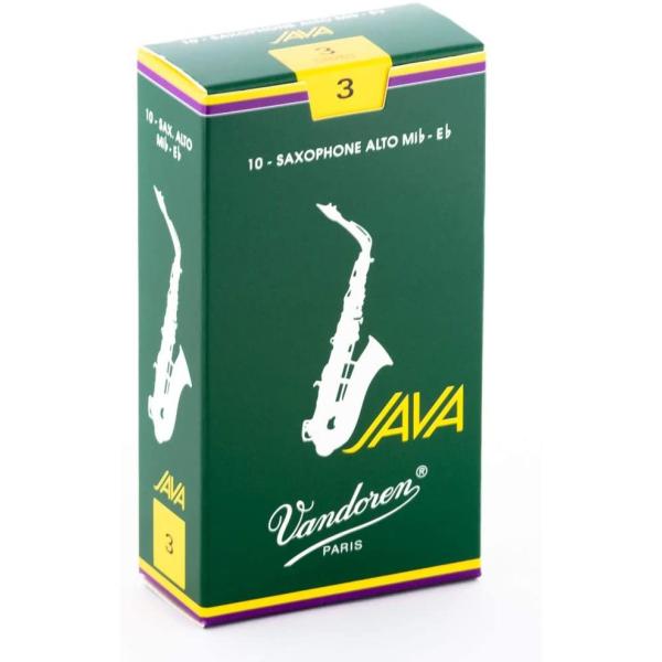 【バンドレンリード】アルトサックス（Ａ・Ｓａｘ）　Ｊａｖａ（緑箱）　３（SR263)ポップス・ジャズを吹くなら、コレがオススメ！！アンファイルドのリードです。●一箱１０枚入り●リードの強度（コシの強さ）３メール便配送をご選択頂きました場合は...