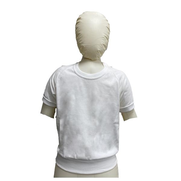 KANKOの半袖クルーネックシャツタグに名前が記入できます。(財)日本中学校体育連盟推薦(財)日本中学校体育連盟推薦シンボルマーク付素材：綿70％・ポリエステル30％カラー：白(JP408)サイズ（胸囲／身長）ＳＳ（胸囲：82　身長：155...