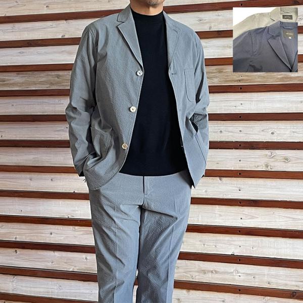 スタジオオリベ DELICIOUS デリシャス クールマックス　シアサッカートラベルジャケットです。デリシャスから3つ釦仕様のトラベルジャケット。トータルでコーディネイトできるトラベルジャケット。吸水速乾性に優れたCOOLMAX クールマッ...