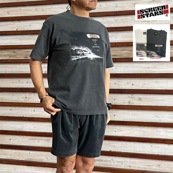 SCREEN STARS スクリーンスターズバックトゥザフューチャー半袖Tシャツ Back to the Futureです。今映画を観ても最高の作品だと実感しますね。間違いなく名作と言えます！綿100%の素材を使用した着心地の良い半袖Ｔシャ...
