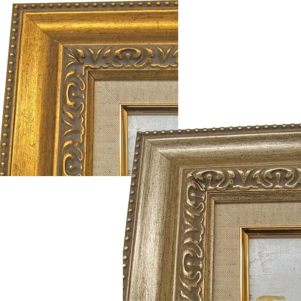 圧倒的な低価格を実現した、油絵額らしい型物の額縁です。モールディングによる自社製の油絵額縁。メーカー規格品にはない、P・M・Sサイズや大サイズにも対応します。パネル張りの水彩画、日本画などにもおすすめ。フレーム色をゴールドとシルバーから、麻...