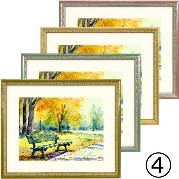 カラフルな色合いと、精巧な彫りが華やかな一般額。お部屋の印象がぱっと明るく変わります。色合いがまず目に入りますが形状も特徴的。フレーム内側の細かい模様も見逃せません。Gアイボリー色は、画像の通りかなりゴールドが強い色合いです。一般額(デッサ...