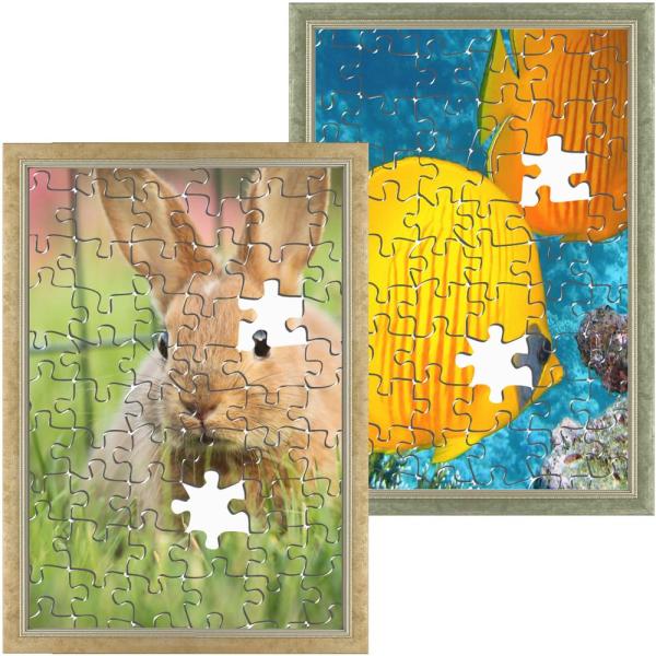 クリーミーな色合いの樹脂製フレーム。ラメ調の輝きが所々に見られるエレガントな額縁です。透明感のある絵柄など、明るめのジグソーパズルにおすすめ。ベージュ、グリーンの2色からお選びください。ピースを糊付けしないと額縁の中で外れてしまうので、お手...