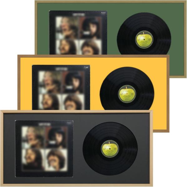 レコードとLPジャケットを並べて飾れる!ジャケットとレコード盤をはめ込むマットが付属します。厚さ4-6ミリ程度のジャケットに対応。商品画像で「はめ込み部分の大きさ」もご確認ください。ベーシックでナチュラルなフレームがLPジャケットのデザイン...
