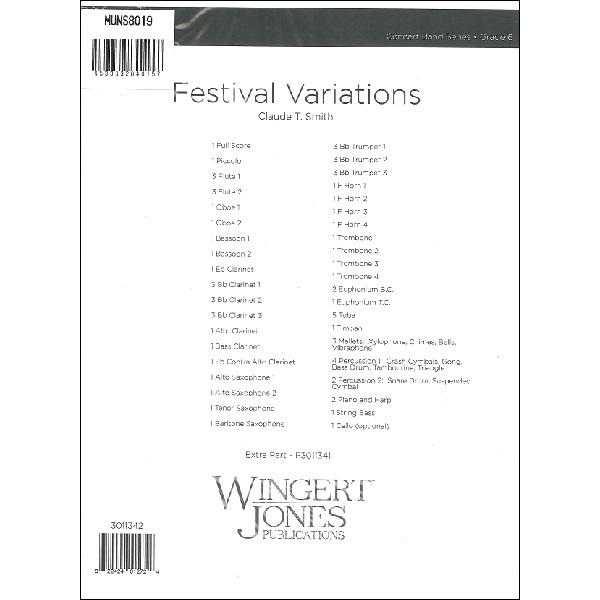 （株）ミュージックエイト 【MUNS8019】【収録曲】ＭＵＮＳ８０１９ 輸入 フェスティヴァル・ヴァリエーション（クロード・トーマス・スミス）（スコアのみ）【FestivalVariations】