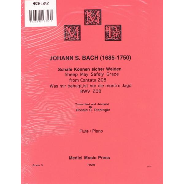 （株）ミュージックエイト 【MSOFL842】【収録曲】ＭＳＯＦＬ８４２ 輸入 羊は静かに草をはみ （世俗カンタータBWV208「楽しき狩こそ我が悦び」より）（バッハ） (フルート＋ピアノ)【Aria from Cantata No.208...