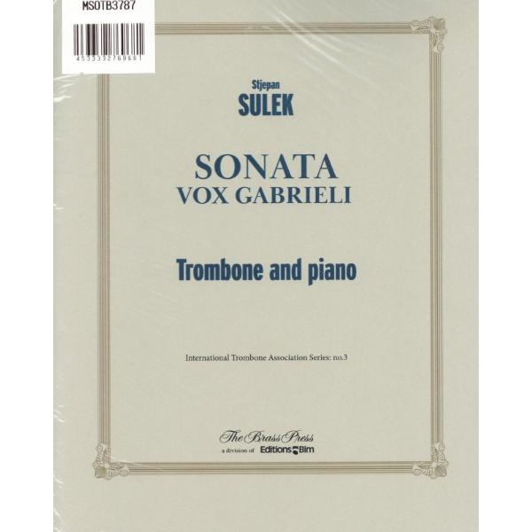 （株）ミュージックエイト 【MSOTB3787】【収録曲】ＭＳＯＴＢ３７８７ 輸入 ソナタ「大天使ガブリエルの嘆き」（シュチェパン・シュレック）（トロンボーン+ピアノ）【Sonata (Vox Gabrieli)】