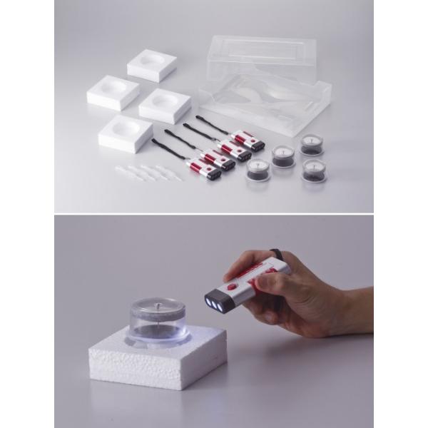 ・ドライアイスを使って放射線の飛跡が観察できる、シンプル構造のグループ実験向け小型簡易霧箱4セット組です。○セット内容本体：透明樹脂製、約φ84×45（H）ｍｍ（底板を含む） 4個放射線源：トリウム含有金属棒 4本付属品：発泡スチロール台、...