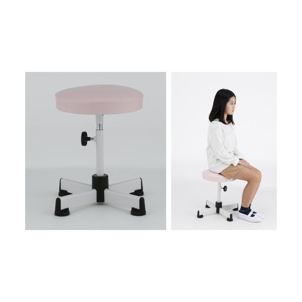 座面：ビニールレザー張り（ピンク）脚：スチール製、4脚大きさ：φ31.5（座面）×39〜51（高さ）cm重さ：約3.0kg□発送までの手順１．ご注文をしていただきます。２．在庫がある場合は翌日、翌々日に出荷できます。３．在庫がない場合は、入...