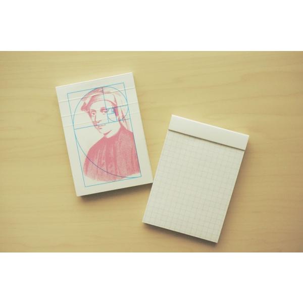 メモ帳（フィボナッチ）著作： 出版社：数研出版発行日：仕様：対象：一般向数学界で知らない人はいない、有名なレオナルド・フィボナッチのメモ帳です。A7方眼紙 75枚。