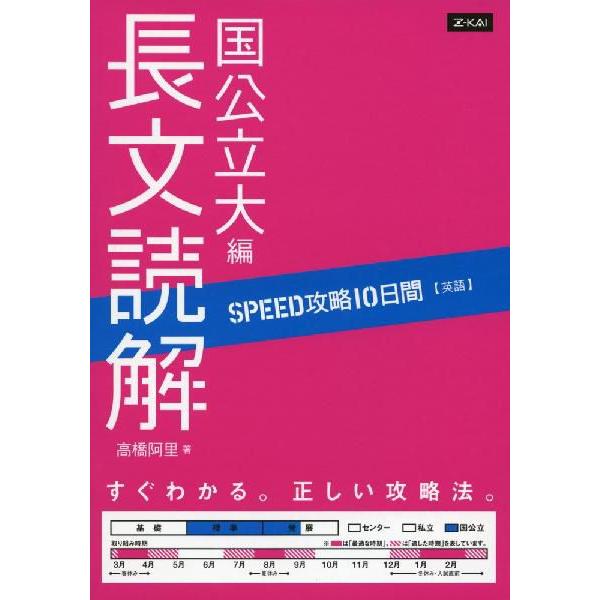【発売日：2012年07月09日】SPEED攻略 10日間 英語 長文読解 国公立大編ISBN10：4-86066-863-4ISBN13：978-4-86066-863-1著作：高橋阿里 著出版社：Z会発行日：2012年7月9日仕様：A5...