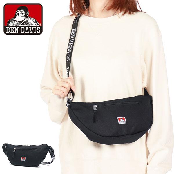 「BEN DAVIS」のロゴネームがワンポイント入ったハーフムーンスタイルのショルダーバッグです。シンプルなデザインながら、ブランドロゴのショルダーストラップがおしゃれなポイント。素材＜表地＞ポリエステル100％サイズ＜本体＞幅 約 330...
