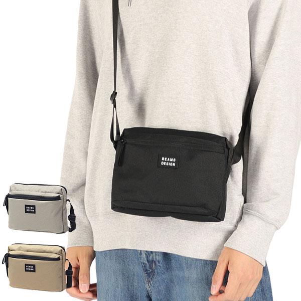 毎日にフィットするコンパクトショルダー100％リサイクル素材を使用した、エコで軽量な横型ショルダーバッグです。カラー展開：ブラック(10)、グレー(19)、ベージュ(29)ビームスデザイン ショルダーバッグ BEAMS DESIGN メンズ...