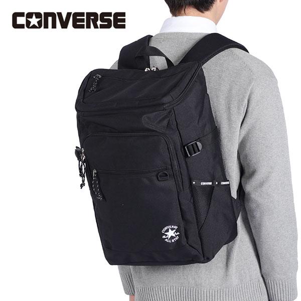 いつでもおしゃれに頼れるスクールバッグ通学や旅行に最適な30L大容量スクエアリュック。カラー展開：ブラック (00)コンバース リュック メンズ レディース 大容量 通学 スクエア 30 おしゃれ CONVERSE リュックサック カジュア...