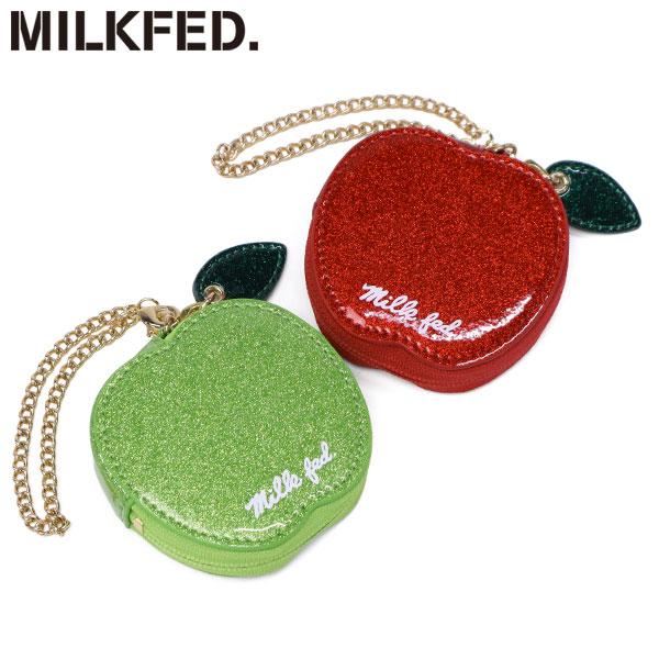 持つだけで気分が上がる可愛いリンゴモチーフ葉っぱ型の引手がついた、見た目の可愛さと遊び心がギュッと詰まったリンゴモチーフのポーチ。カラー展開：RED(30)、LtGREEN(53)ミルクフェド ポーチ MILKFED. レディース 小物入れ...