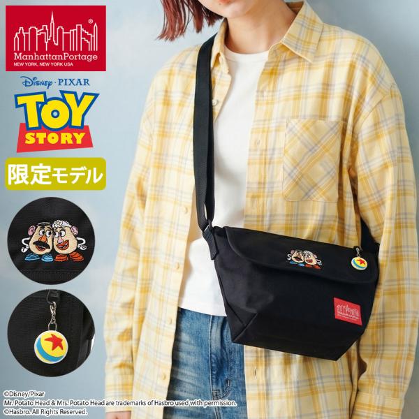 カラー展開：Black(BLK) Manhattan Portage メンズ レディース ブランド バッグ ディズニー 斜めがけ ナイロン ポテトヘッド 数量限定 Nylon Messenger Bag (XS) FZP MGNT TOY ...
