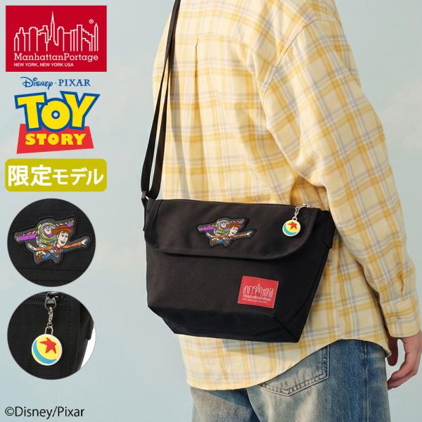 カラー展開：Black(BLK)Manhattan Portage メンズ レディース ブランド バッグ ディズニー トイストーリー 斜めがけ ナイロン ウッディ バズ 数量限定 Nylon Messenger Bag (XS) FZP M...
