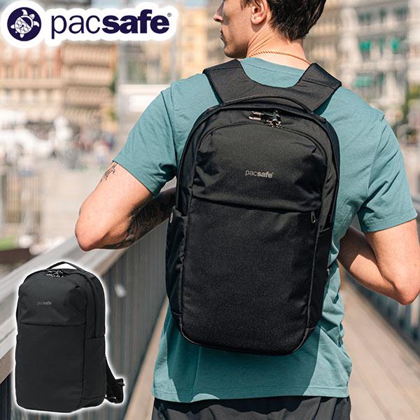 優れた防犯性×環境配慮どんなシーンでも支える高セキュリティと利便性を追求する『pacsafe』のスマートな薄型20Lバックパック。カラー展開：BLACK(61150100)パックセーフ リュック pacsafe メンズ レディース 軽量 ブ...