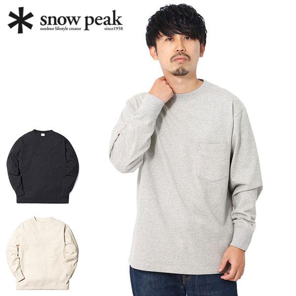 シンプルデザインで万能サステナブルなロンT定番人気の『Recycled Cotton』シリーズのロングスリーブTシャツです。カラー展開：BLACK(019)、M.GREY(512)、OATMEAL(522)スノーピーク Tシャツ snow ...
