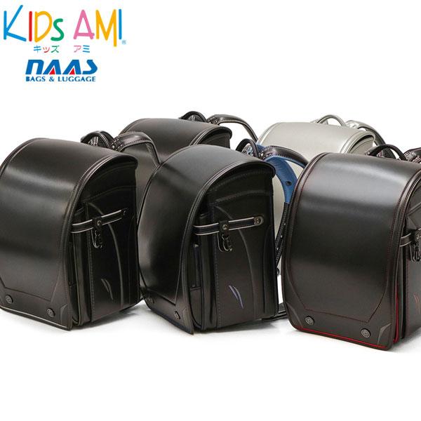 大容量13.5cmマチのフラットキューブ型ランドセル。体操着や水筒まで収納できるA4対応サイズ。素材＜本体＞シルバーxブラックステッチ：クラリーノタフロック（人工皮革）ブラックxブルーステッチ、ブラックxゴールドステッチ、ブラックxカーキス...