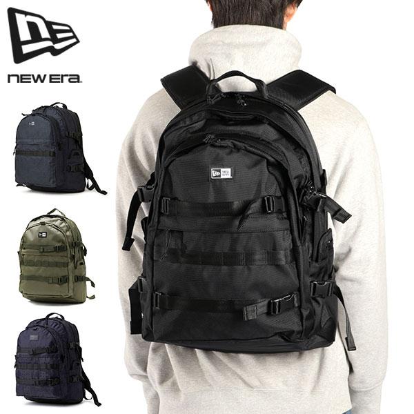 デイリーに活躍する大容量バックパック『NEW ERA』が展開するバックパックの中で最大の容量を誇るキャリアパック。カラー展開：ブラック(14521349)、ブラックナイトカモ(14750923)、オリーブ(14655362)、ネイビーペイズ...