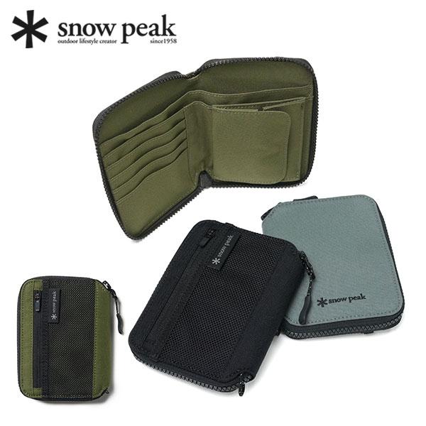 日常に寄り添う撥水ミニウォレット軽量で扱いやすく、日常使いに最適な二つ折りウォレットです。カラー展開：Black(019)、Grey(012)、Olive(066)スノーピーク 二つ折り財布 snow peak メンズ レディース 財布 ブ...