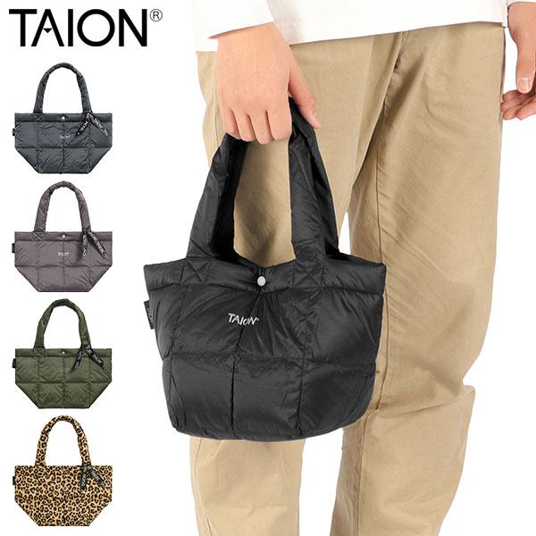 軽やかに持てるダウントートカラー展開：BLACK、CHARCOAL、GRAY、D.OLIVE、KHAKILEOPARDタイオン トートバッグ TAION メンズ レディース 小さめ バッグ カジュアル 軽量 軽い 横型 ブランド ランチバッ...