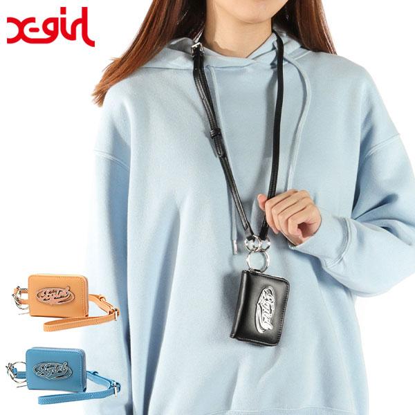 おしゃれに収納！2WAYで便利♪X-girlの「OVAL LOGO BUCKLE COIN ＆ CARD CASE」は、2WAY仕様のミニ財布です。取り外し可能なストラップ付きで、首掛けやショルダーとして使えます。小銭やカードをスマートに収...