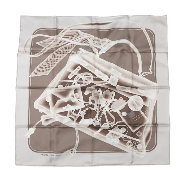 エルメス スカーフ カレ90 プリーズ チェックイン PLEASE CHECK IN HERMES シルク 2020年春夏[取扱店舗]銀座本店[管理番号]11011446[ランク]未使用[ブランド]エルメス（HERMES）[状態]表面/シワ...