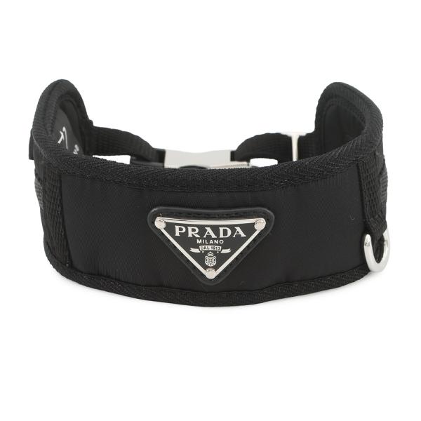 プラダ 首輪 Re-Nylon ペットカラー サイズM 2YC016 PRADA 黒 犬用首輪 ペット用品[取扱店舗]倉庫在庫[管理番号]11086000[ランク]中古S[ブランド]プラダ（PRADA）[状態]表面/毛羽立ち金具/スレ、打ち...