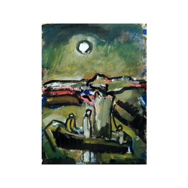 画寸サイズ　50×36 cm 　　ポショワール刷込サイン　無限定新品額にお入れしてのお渡しとなります。ルオー　略歴  Georges-Henri  ROUAULT1971年　コンミューンの動乱中パリに生まれる。母方の祖父は熱心な版画コレクタ...