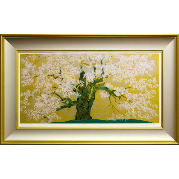 現代日本画壇を代表する桜の精鋭・中島千波。原画の持つ細部まで忠実に再現されたリトグラフです。華やかさの中に歴史の重みと静寂を感じさせる仕上がりは、まさに一生もののコレクションにふさわしい一品です。歴史ある名木の息吹を、ぜひお手元でご堪能くだ...