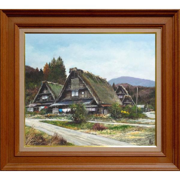 古民家を描く風景画の大家として、圧倒的な人気を誇る林喜市郎画伯。本作は、画伯がその生涯を通じて描き続けたライフワークともいえる「白川郷」の情景を描いた肉筆油彩画です。【林 喜市郎　はやしきいちろう】1919　千葉県野田市に生まれる1946　...