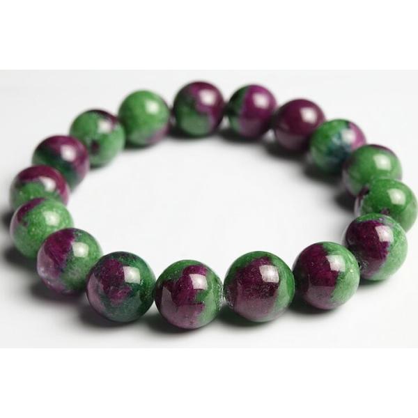 12mm玉×17個 手首周り約16.5cm<br>ルビーインゾイサイトブレスレットのファイナルグレードが入荷致しました。ルビーとゾイサイトが見事なバランスで混ざり合った、最高級グレードでございます。 入荷が難しい、とても希少な石...