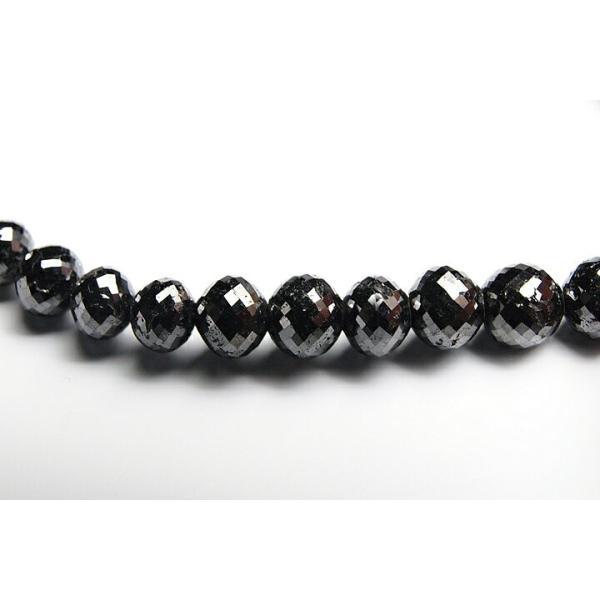 超レア品！4.5mmブラックダイヤモンドラウンドカット(ミラーボールカット)粒売りビーズ　0.8mmのシリコンゴムが通ります！