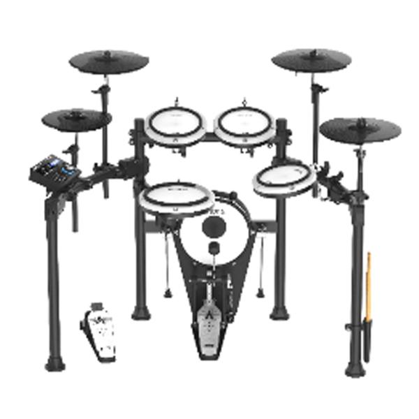 スタンダード5ドラム＋4シンバル8インチ・メッシュ・スネア w/ダブル・トリッガー、メッシュ・バス・ドラム＋メカニカル・ペダル＆パッド、7インチ・メッシュ・タム、11インチ・ハーフ・シリコン・クラッシュw/ダブル・トリッガー＋ミュート機能1...
